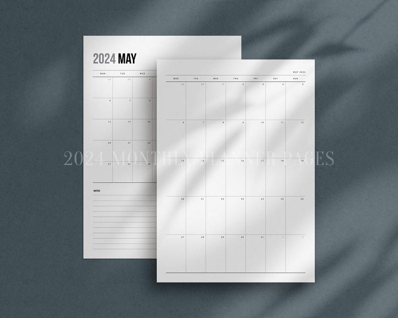 2024 Printable Monthly Planner | 2024 Calendar | Portrait | Vertical ...