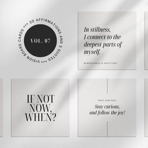 Printable Vision Board Cards | 30 Affirmations + 5 Quotes | Minimalist ...