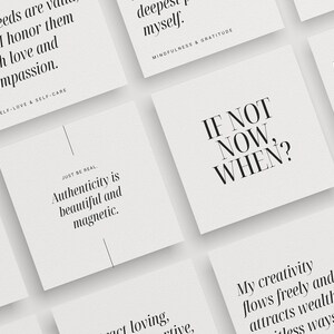 Printable Vision Board Cards | 30 Affirmations + 5 Quotes | Minimalist ...