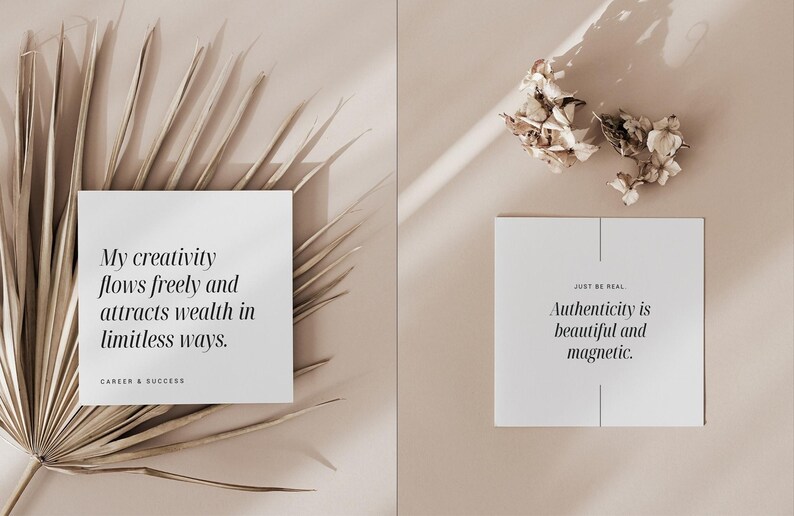 Printable Vision Board Cards | 30 Affirmations + 5 Quotes | Minimalist ...