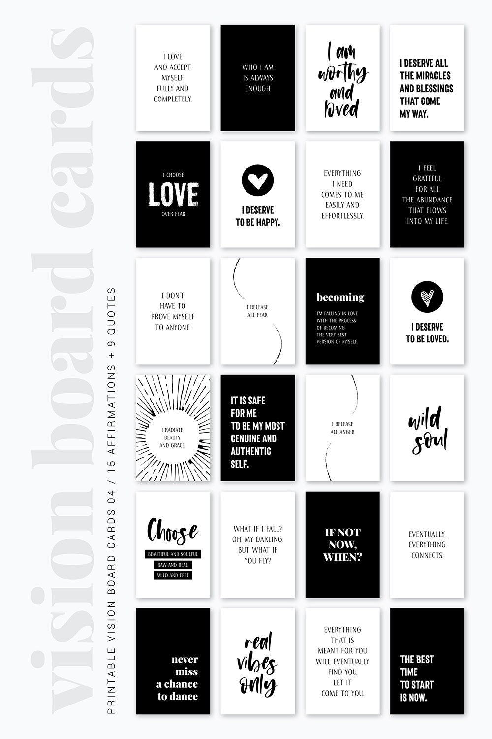 Vision Board Printables Printable Quotes and Affirmation Cards 3.5x5 ...