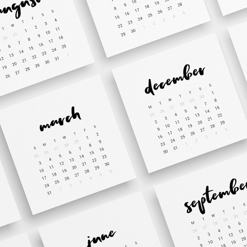 Mini Calendar - Etsy