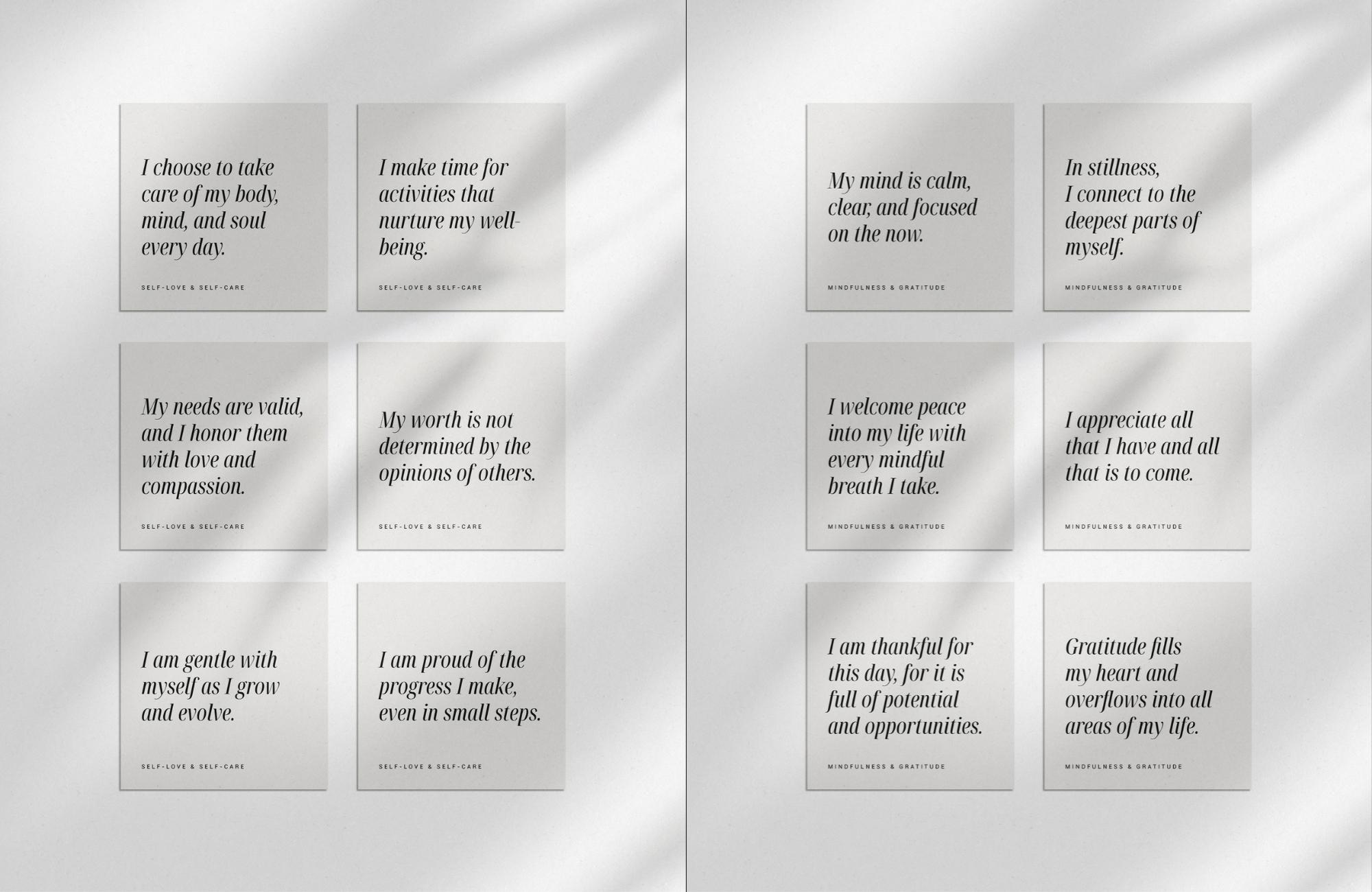 Printable Vision Board Cards | 30 Affirmations + 5 Quotes | Minimalist ...
