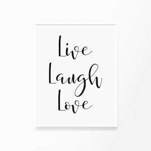Printable Wall Art Quote "live Laugh Love", Typography Poster ...