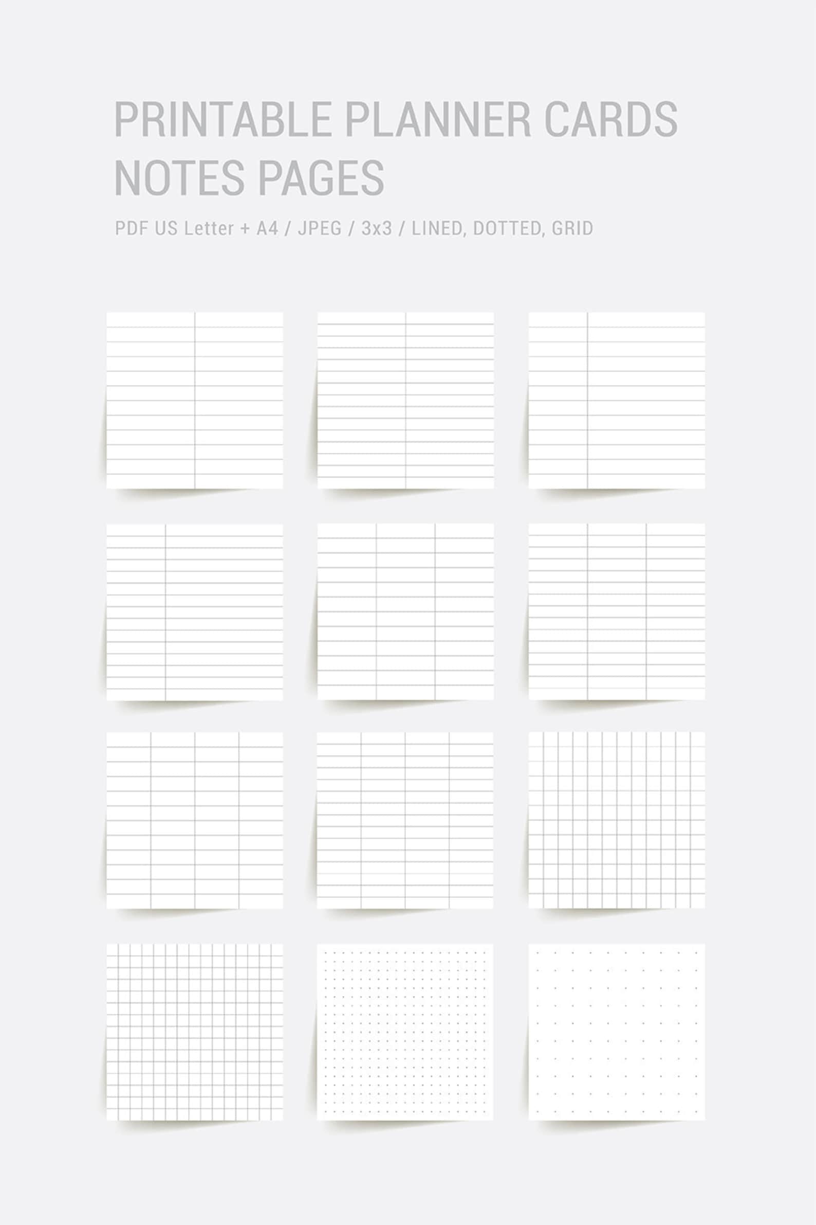 Printable Notes and Memo Cards 3x3 Printable Journal & - Etsy