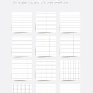 Printable Notes and Memo Cards 3x3 Printable Journal & Planner Cards ...
