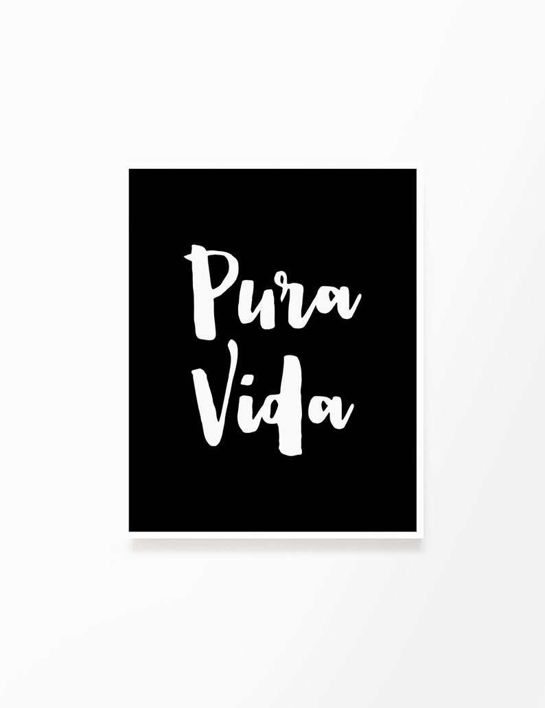 Pura Vida Quote Print: Inspirational Typography Wall Art (digital ...