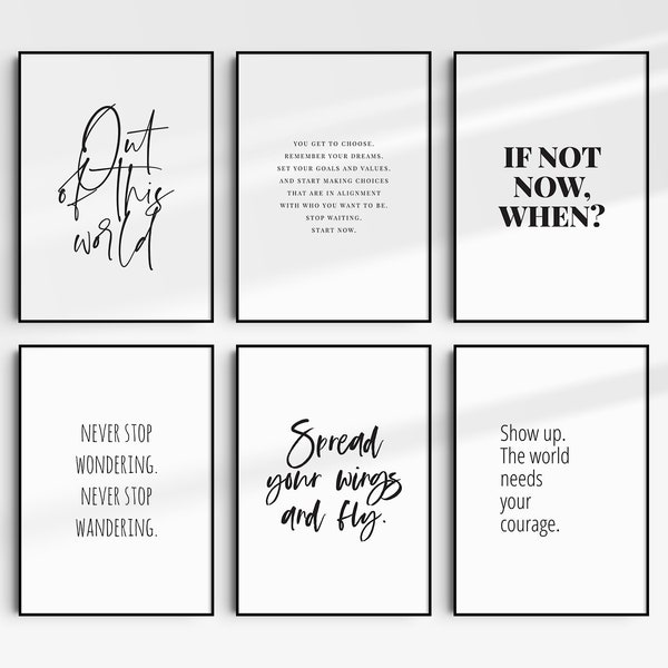 Black White Quote Etsy
