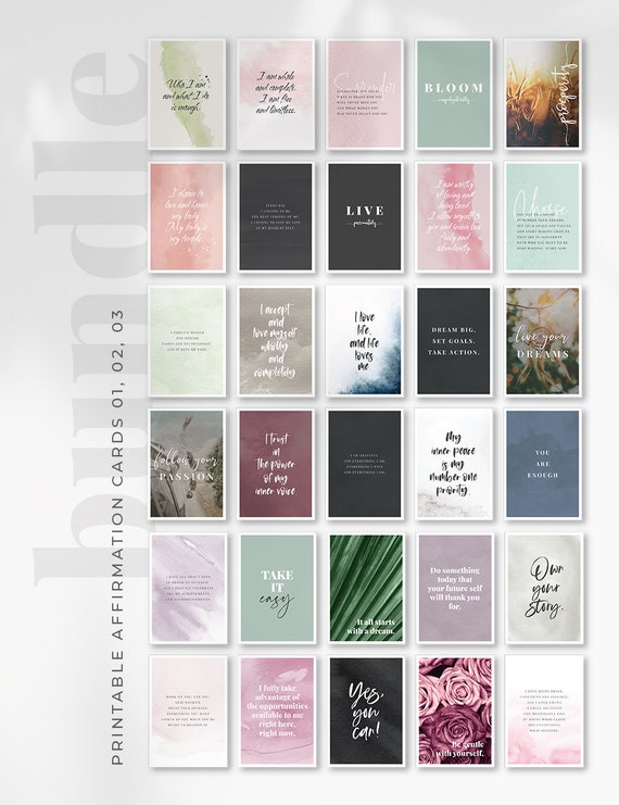 Printable Affirmation Cards BUNDLE. Motivational | Etsy