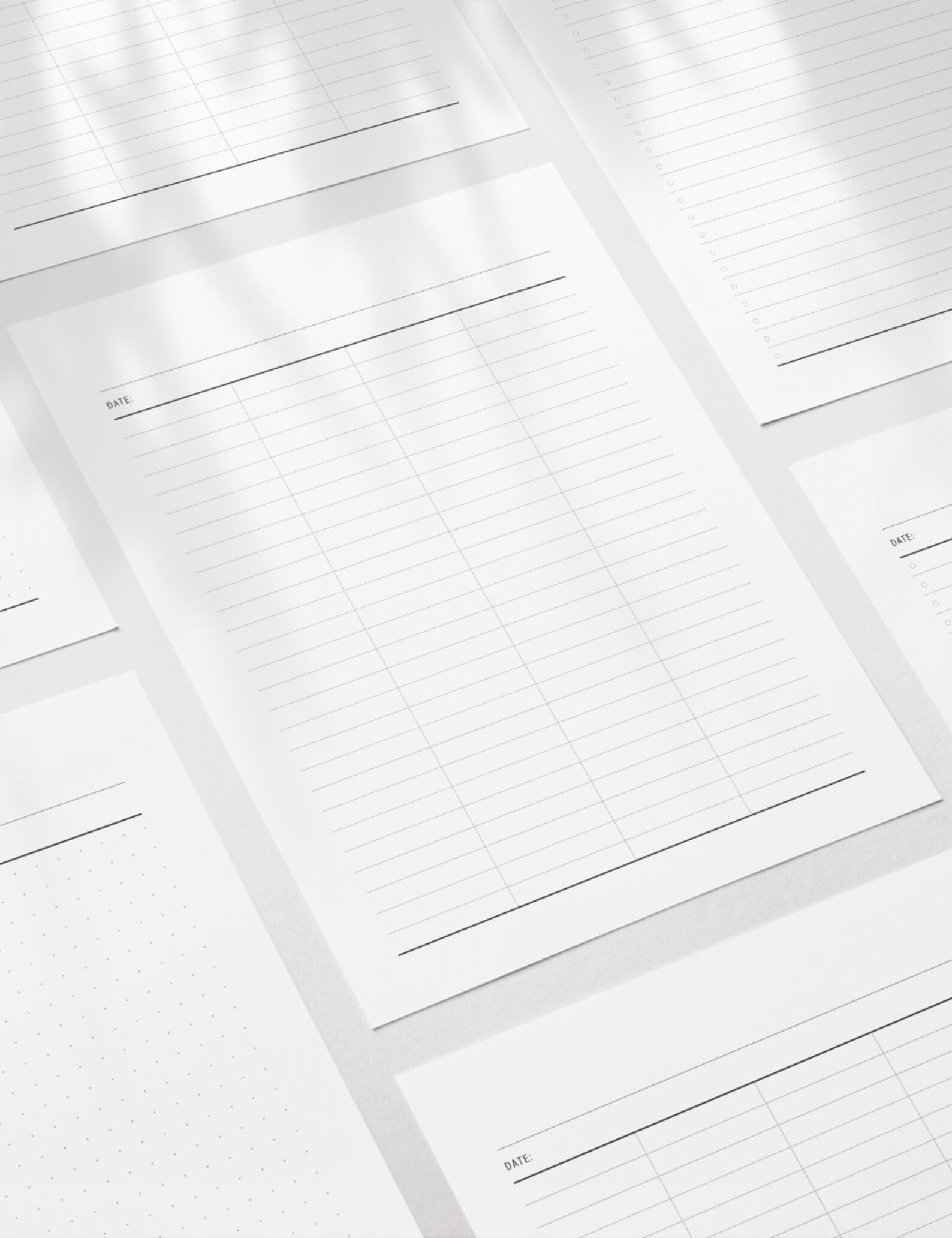 Printable Notes Lists Tables A4 A5 US Letter - Etsy