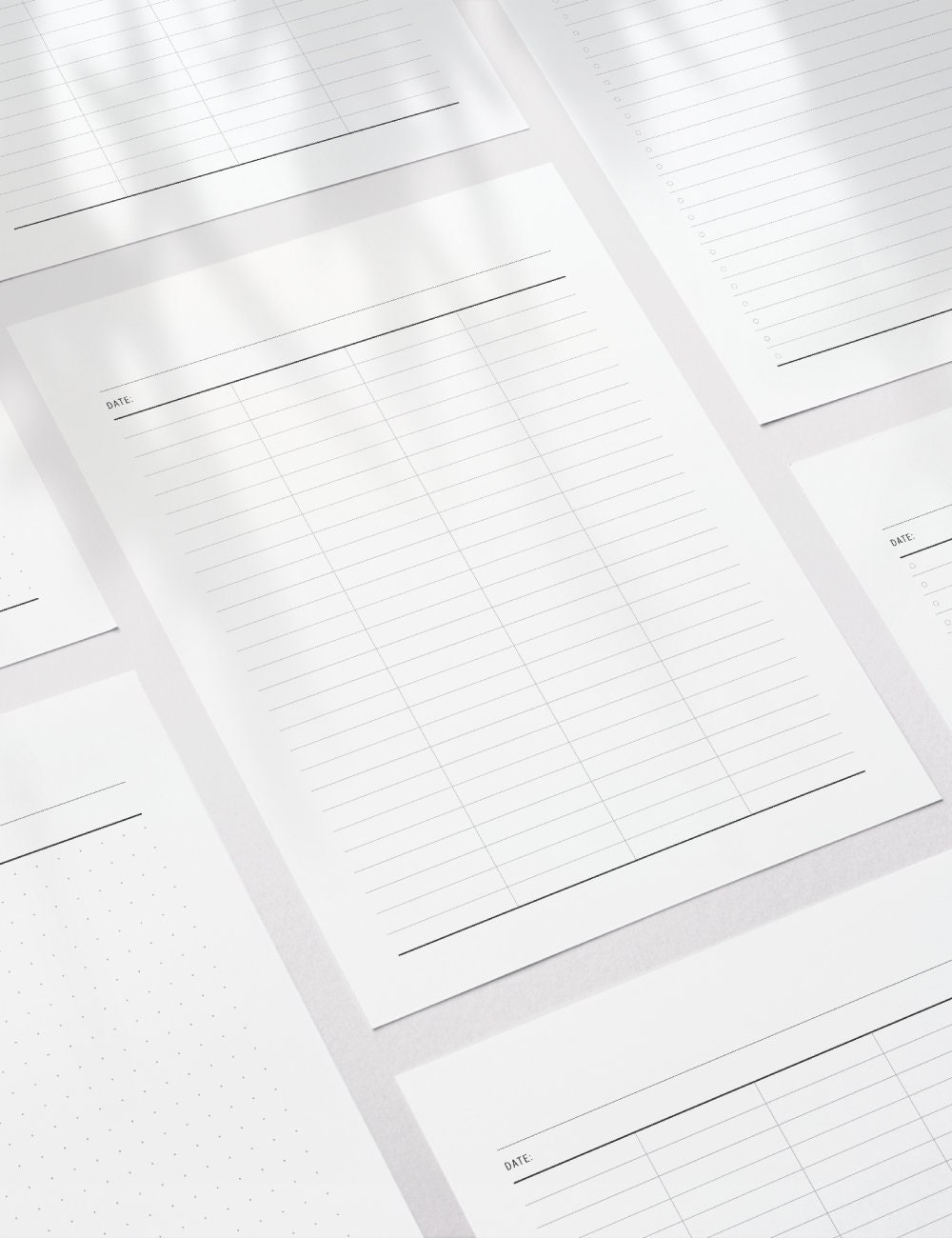 Printable Notes Lists Tables A4 A5 US Letter - Etsy