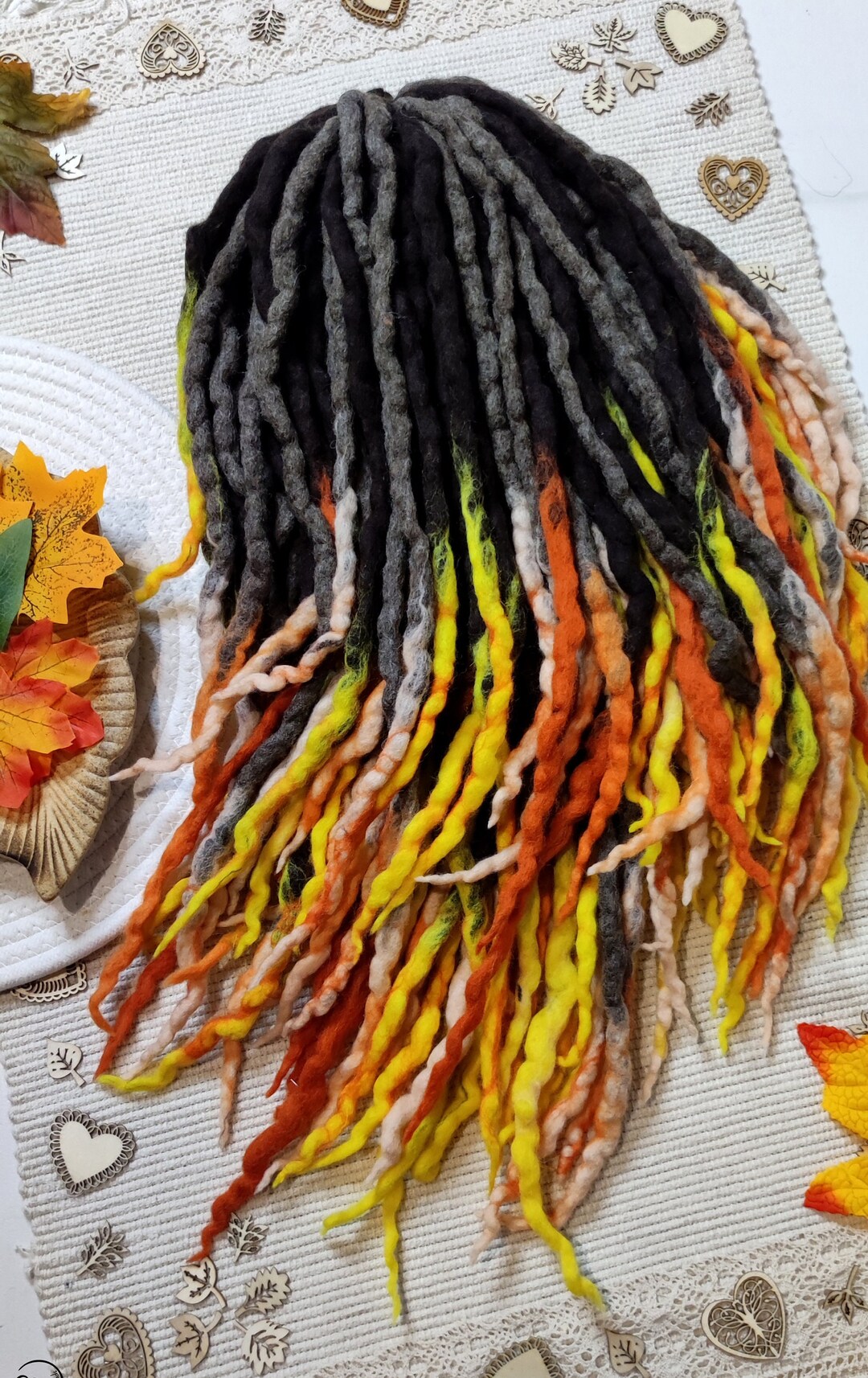 READY to Ship Full Set Curly Wool DREADLOCKS, Brown Wavy Dreads ...