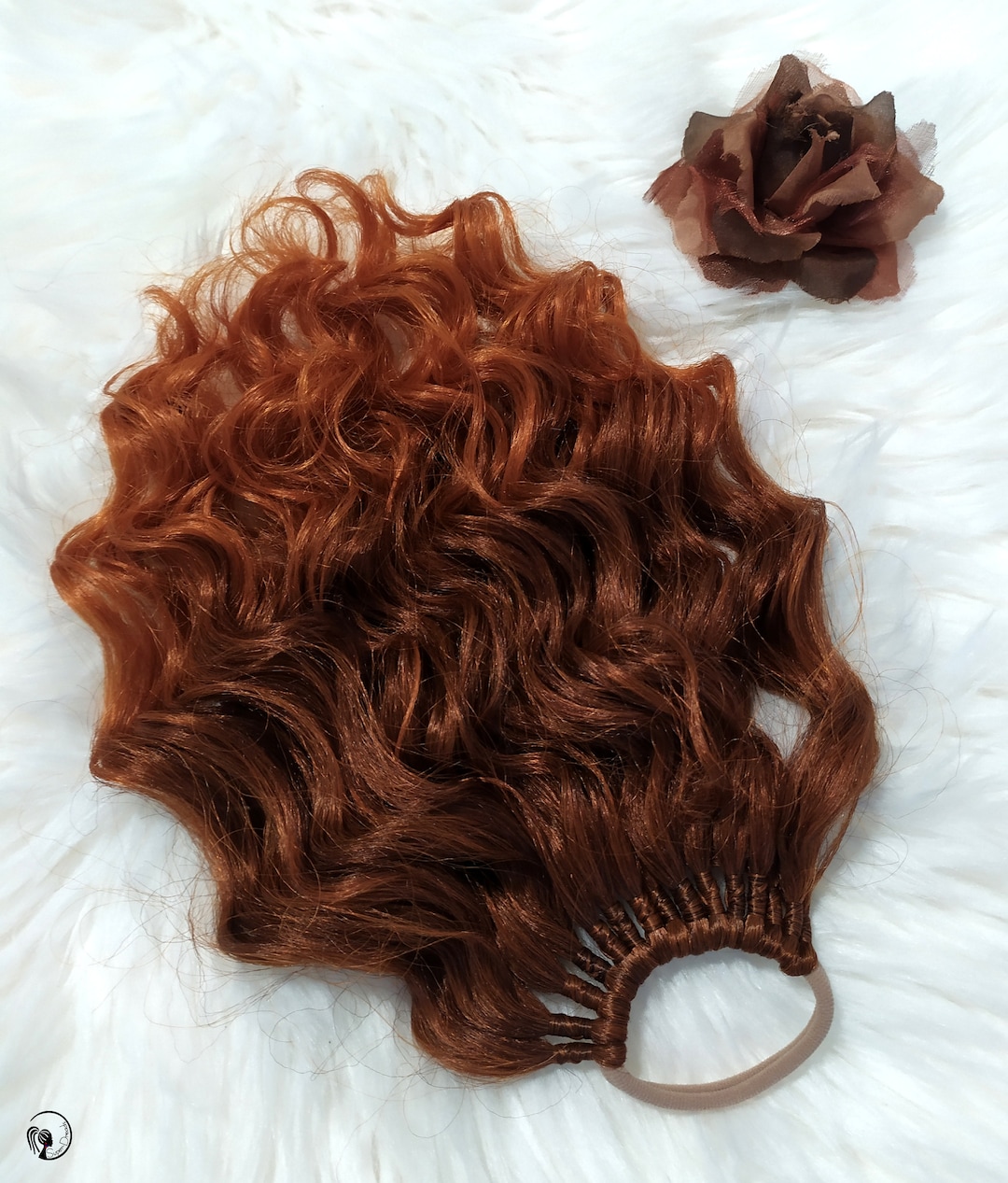 Ginger Curly Ponytail Extension: Wavy Synthetic Hairband - Fiery ...