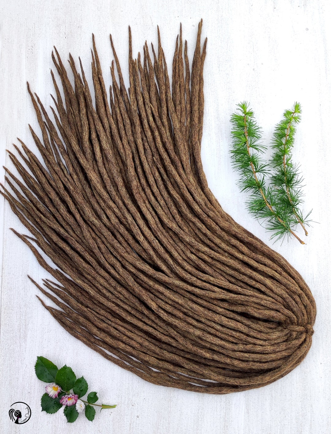 Brown Wool Dreadlocks Extensions, Dreads Extensions, Double Ended ...