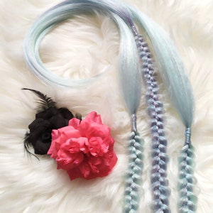 Mint Green Braids Extension on Hairband, Dreadlocks on Elastic Band ...