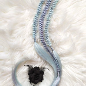 Mint Green Braids Extension on Hairband, Dreadlocks on Elastic Band ...