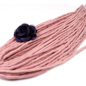 Pink Wool Dreadlocks, Light Pink Dreads Extensions, Pastel Pink ...
