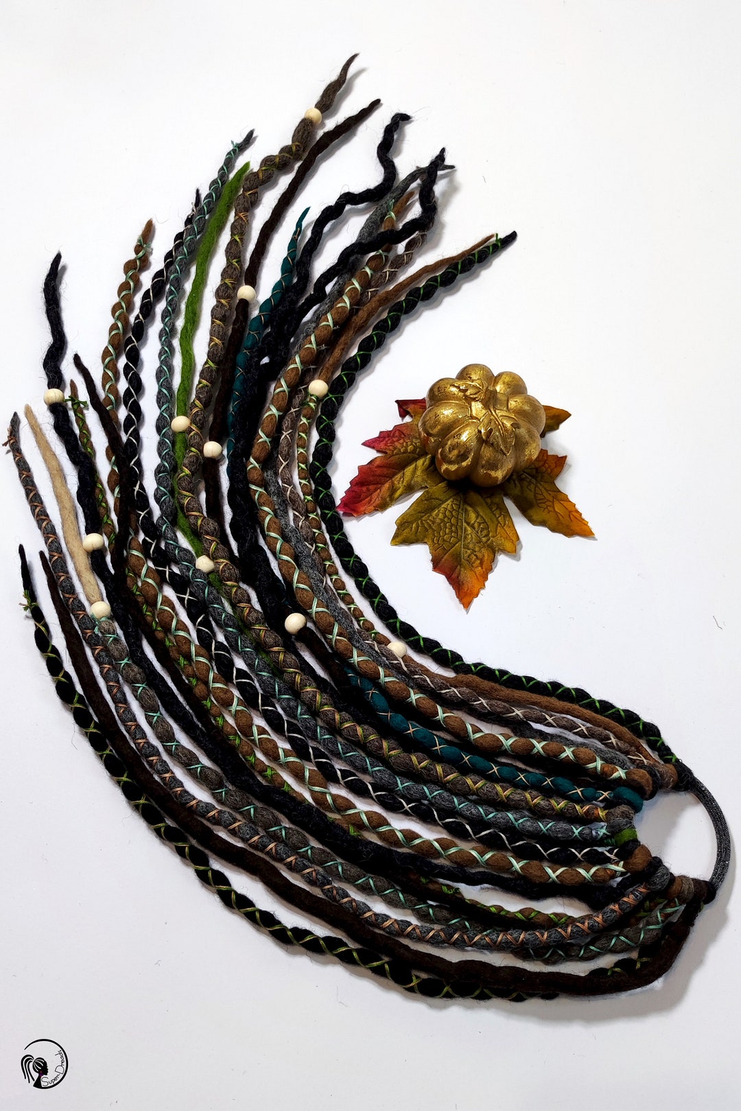 Natural Colors Wool Dreadlock Ponytail Extension, Dread Hairpiece ...
