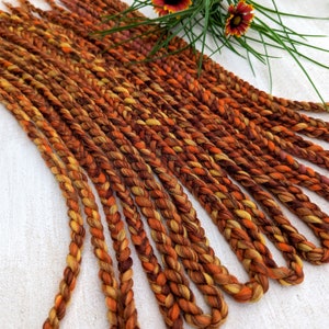 Ginger Yellow Wool Braids and Twists Extension, Orange Braided ...