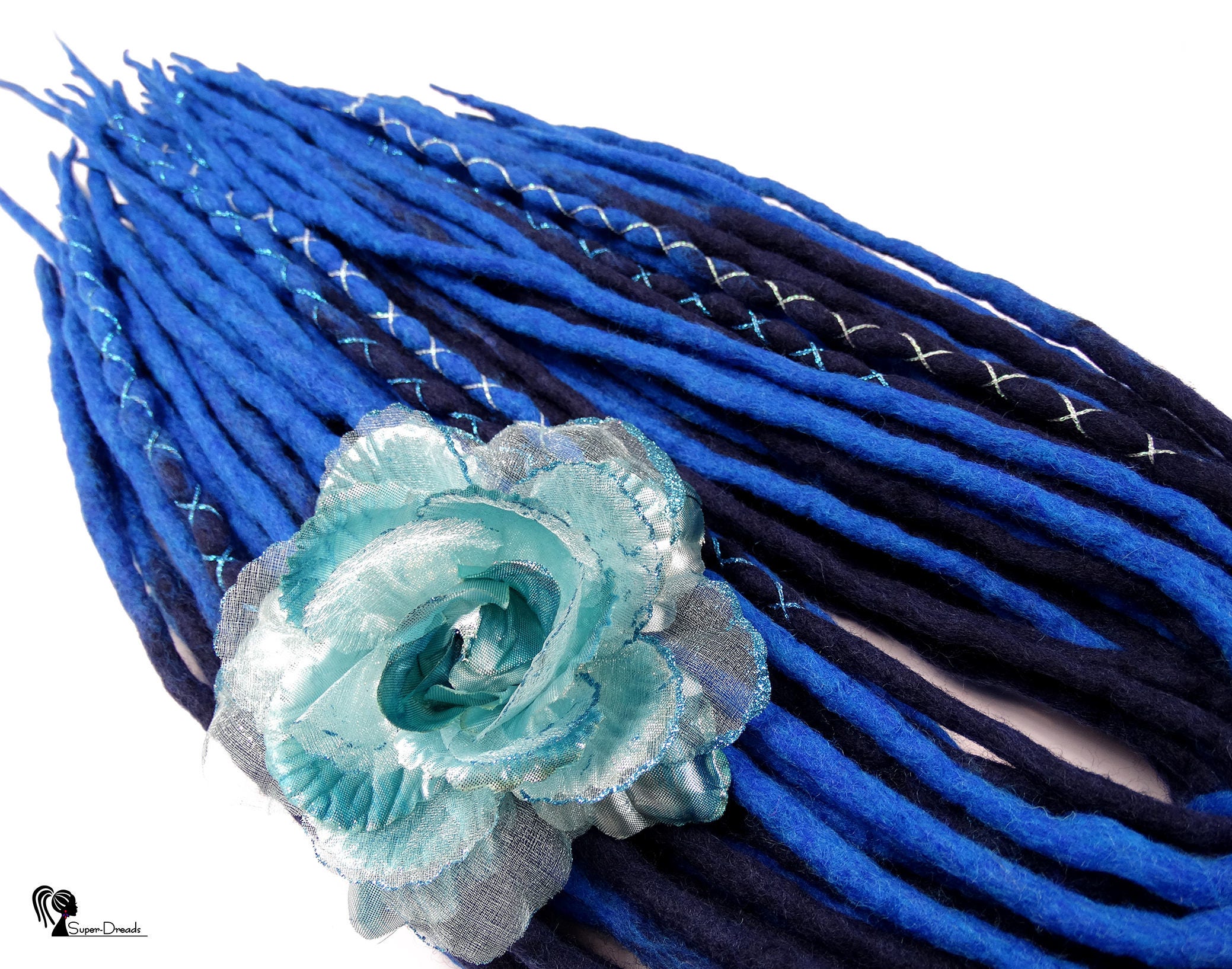 Full Set Wool Dreadlocks Navy Blue Dreads Extensions Dreads - Etsy