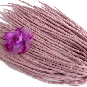 Wool Dreadlocks Extensions Pastel Pink - Dirty Pink Double Ended Merino ...