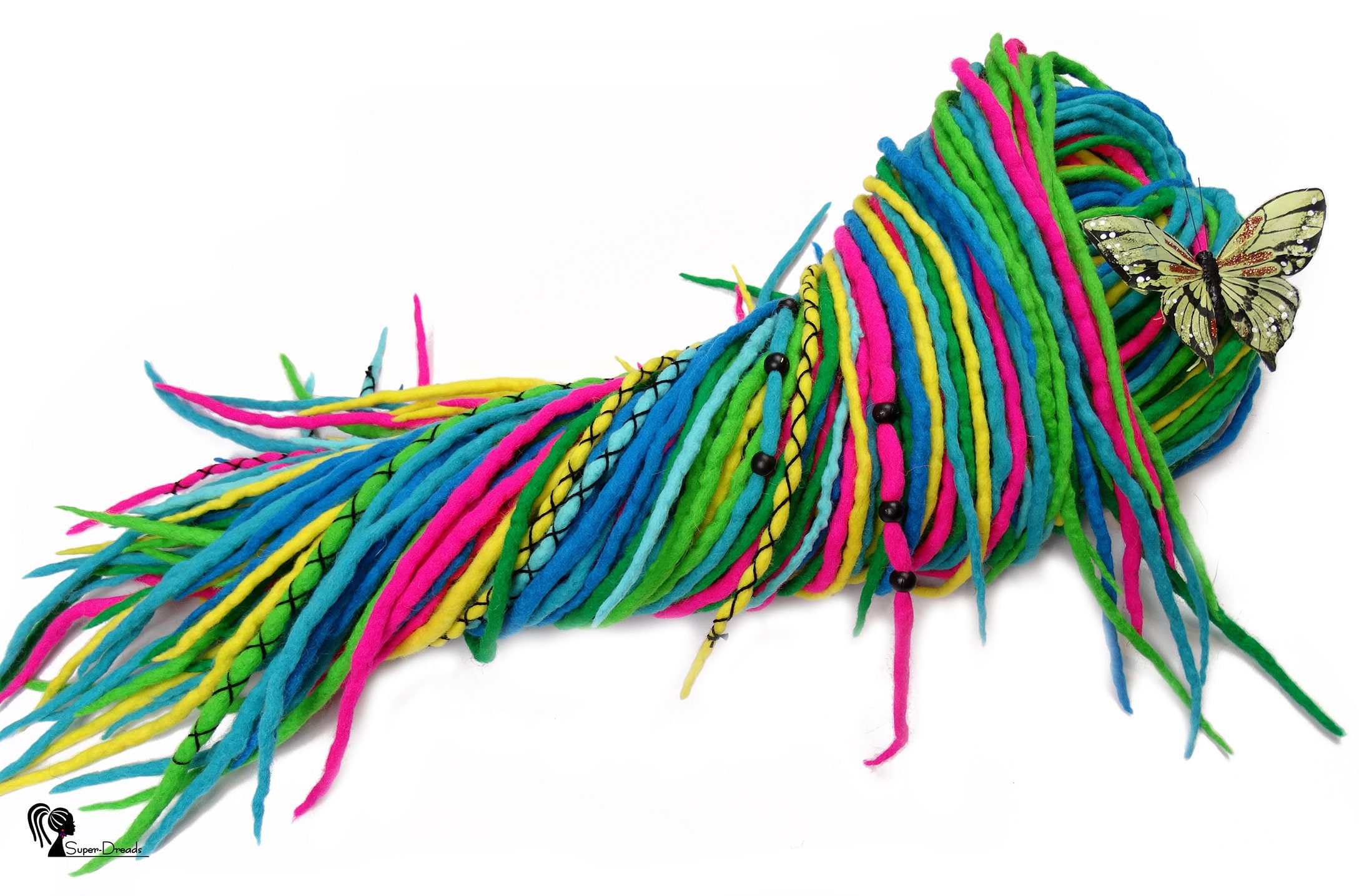 Full Set Rainbow Wool Dreadlocks Colorfull Dreads Extensions | Etsy