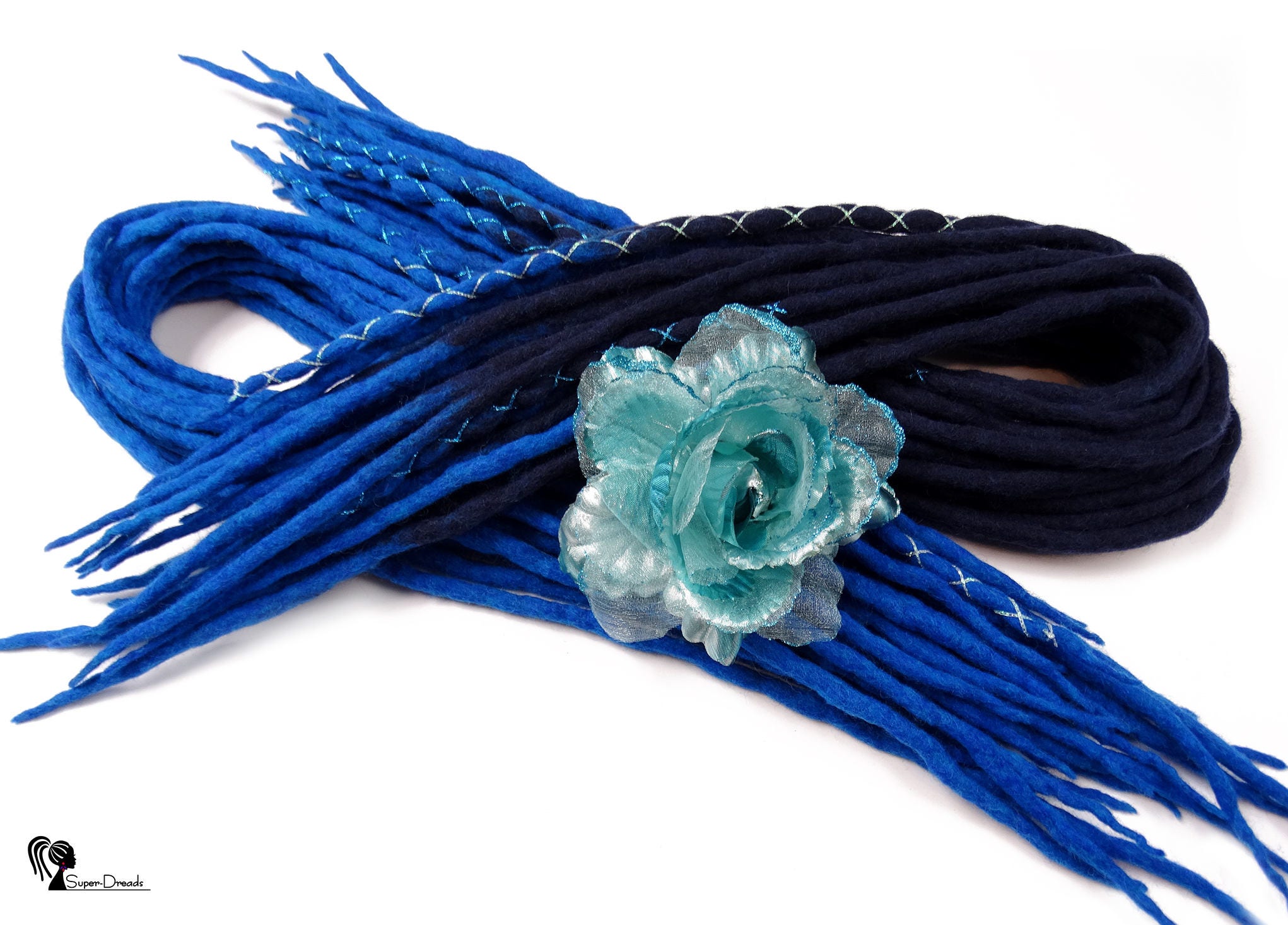 Full Set Wool Dreadlocks Navy Blue Dreads Extensions Dreads | Etsy