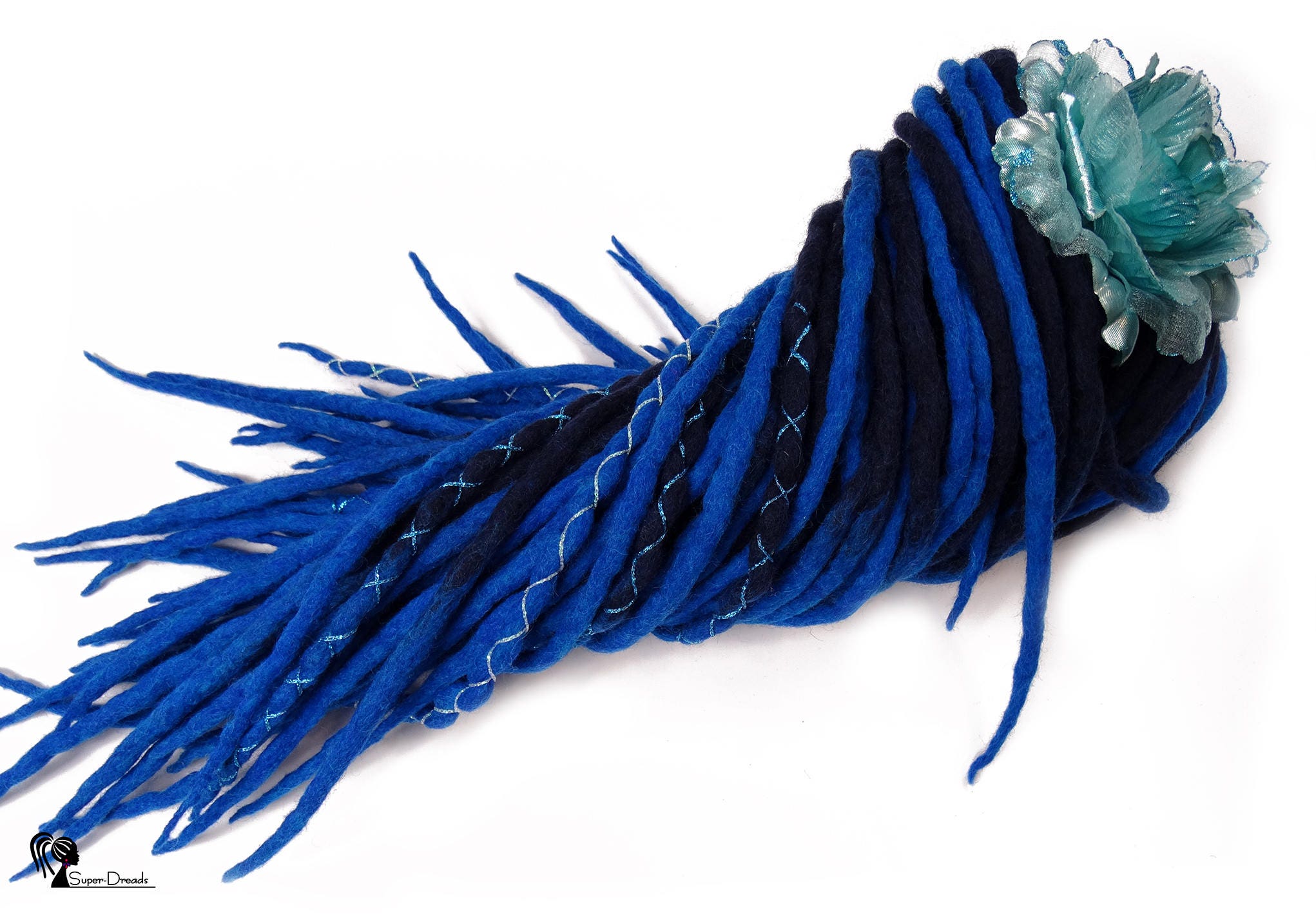 Full Set Wool Dreadlocks Navy Blue Dreads Extensions Dreads | Etsy