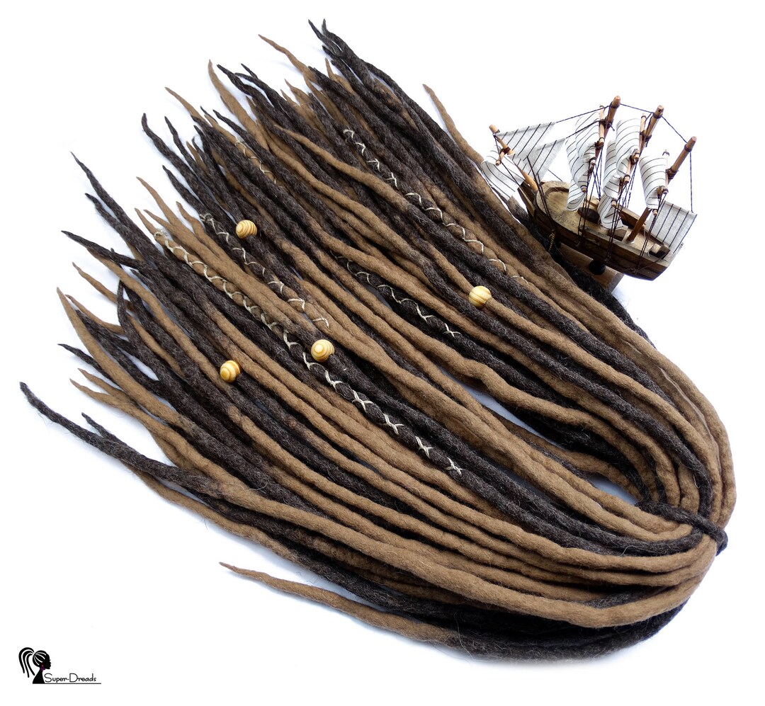 Brown Ombre Wool Dreadlocks: Bronze Double Ended Dreads, Boho Viking ...