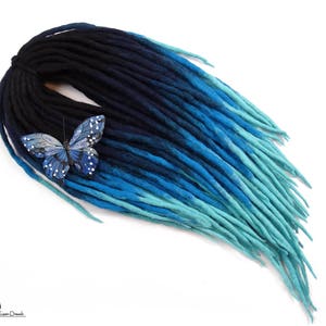 Blue Wool Dreadlocks, Black Dreads Extensions, Double Ended, BLUE ...