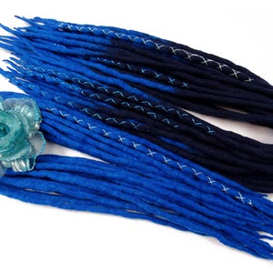 Full Set Wool Dreadlocks Navy Blue Dreads Extensions Dreads - Etsy