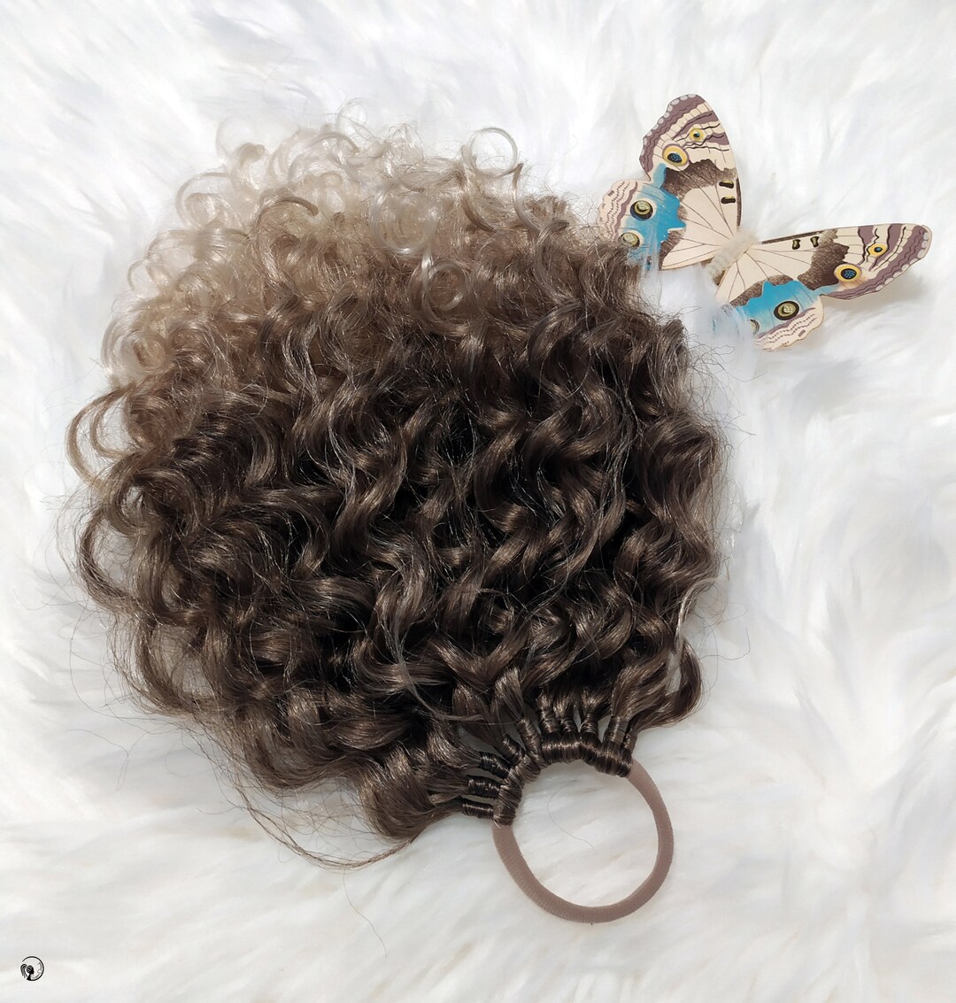 Blonde Ombre Curly Ponytail Extensions, Wavy Hair on Elastic Band ...