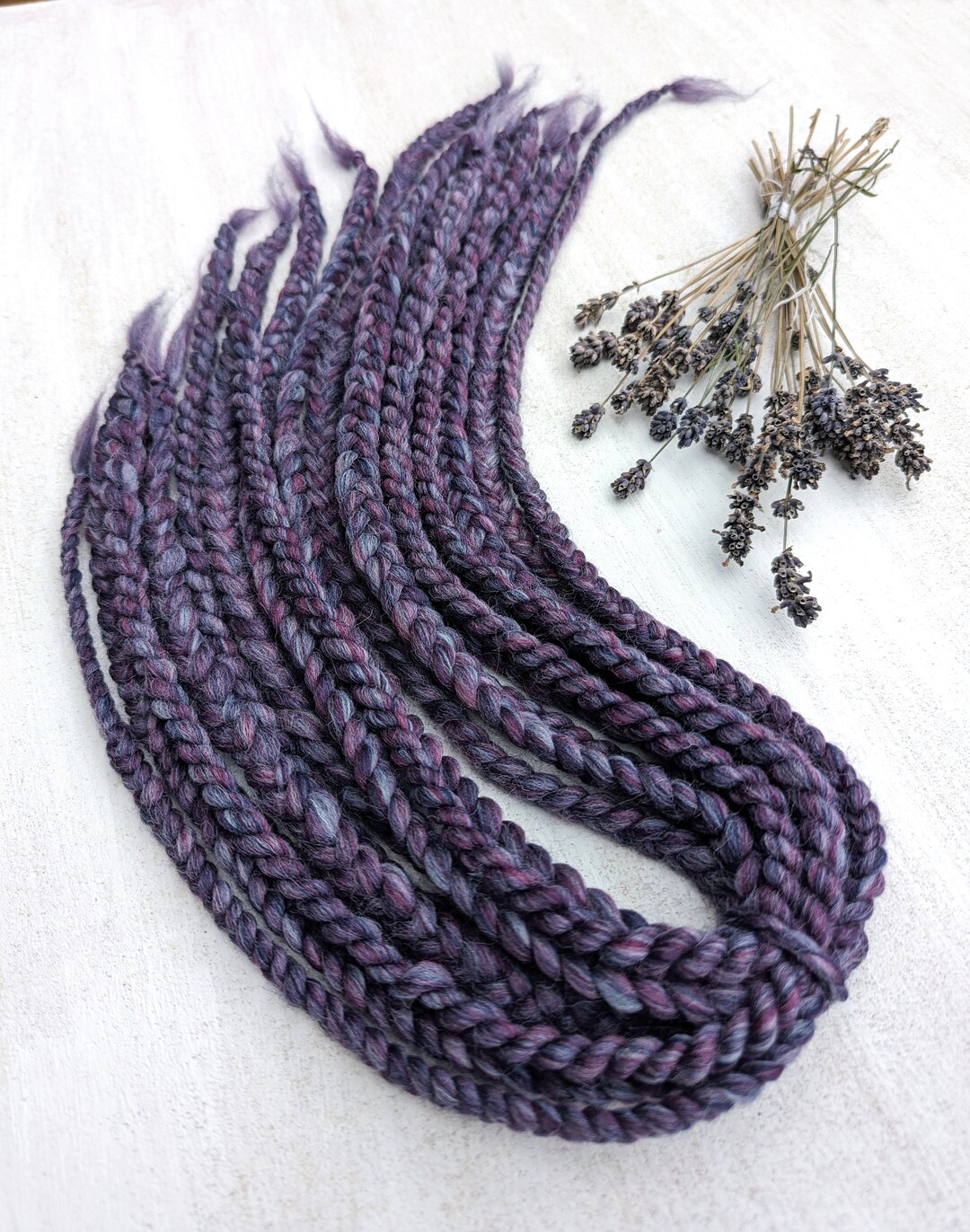 Purple Wool Braids and Twists Extension, Heather Braided Dreadlocks ...