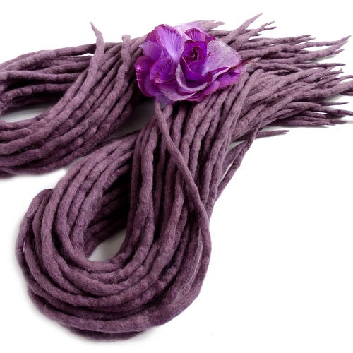 Purple Wool Dreadlocks Dreads Extensions Violet Dreadlocks - Etsy