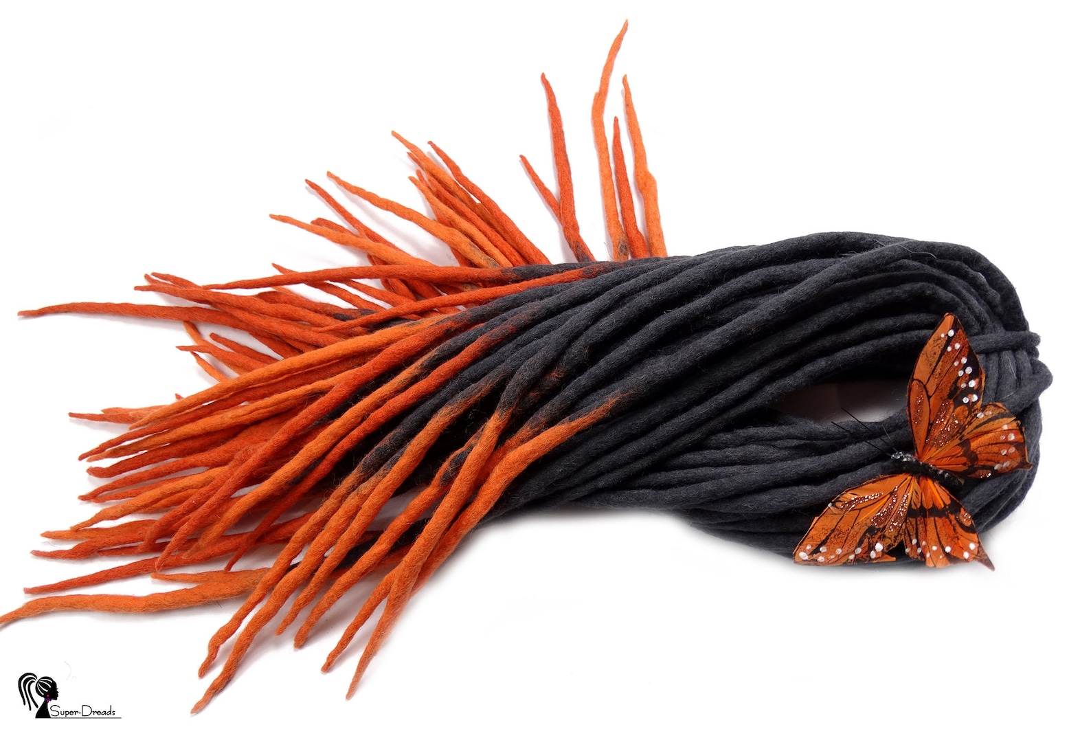 Grey Wool Dreadlocks Orange Ombre Dreads Dreadlock - Etsy