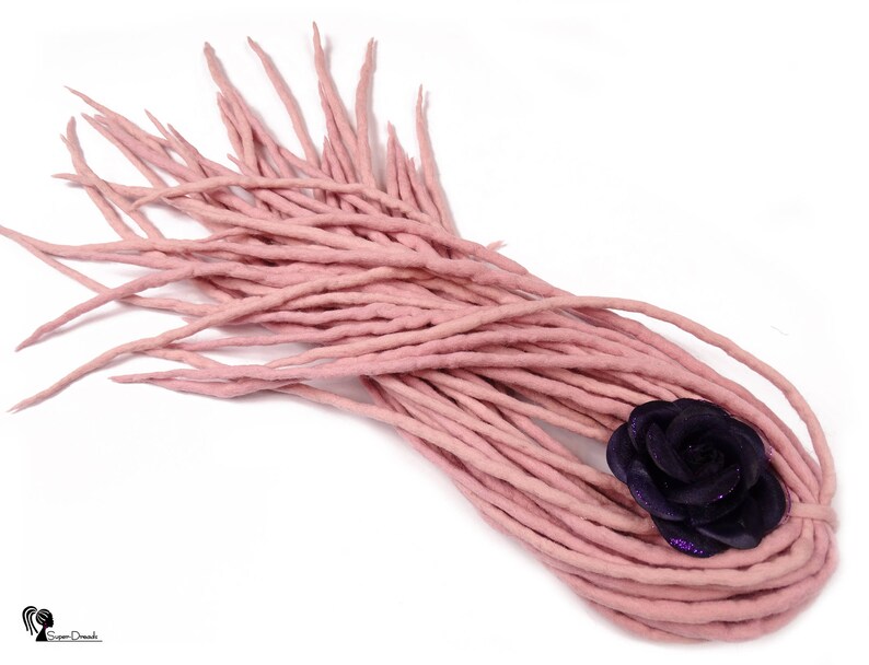 Pink Wool Dreadlocks Light Pink Dreads Extensions Pastel | Etsy