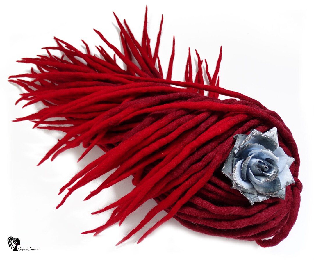 Red Wool Dreadlocks, Burgundy Ombre Dreads, Dreadlocks Extensions ...