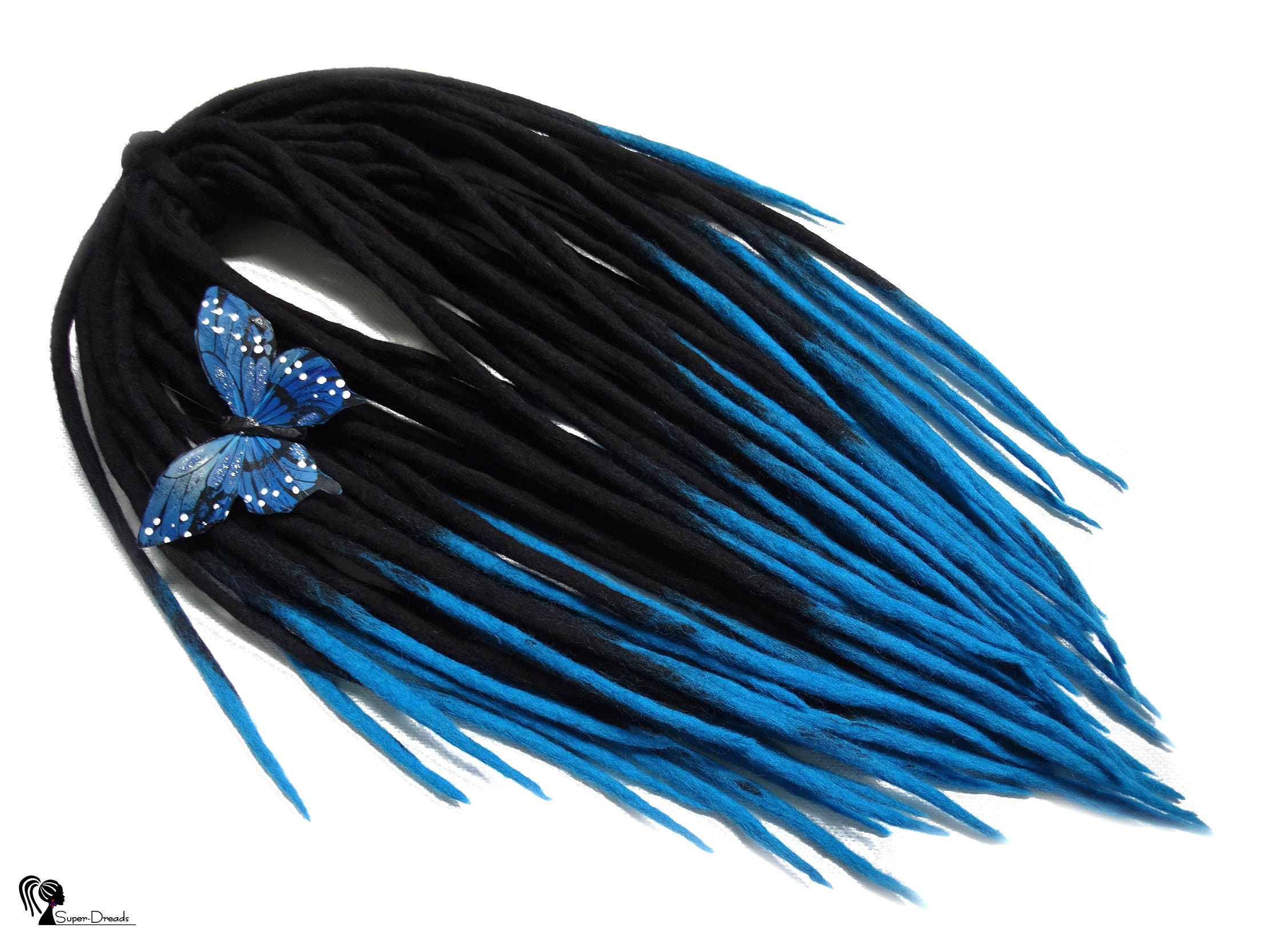 Black Blue Wool Dreadlocks Dreads Extensions Double Ended - Etsy