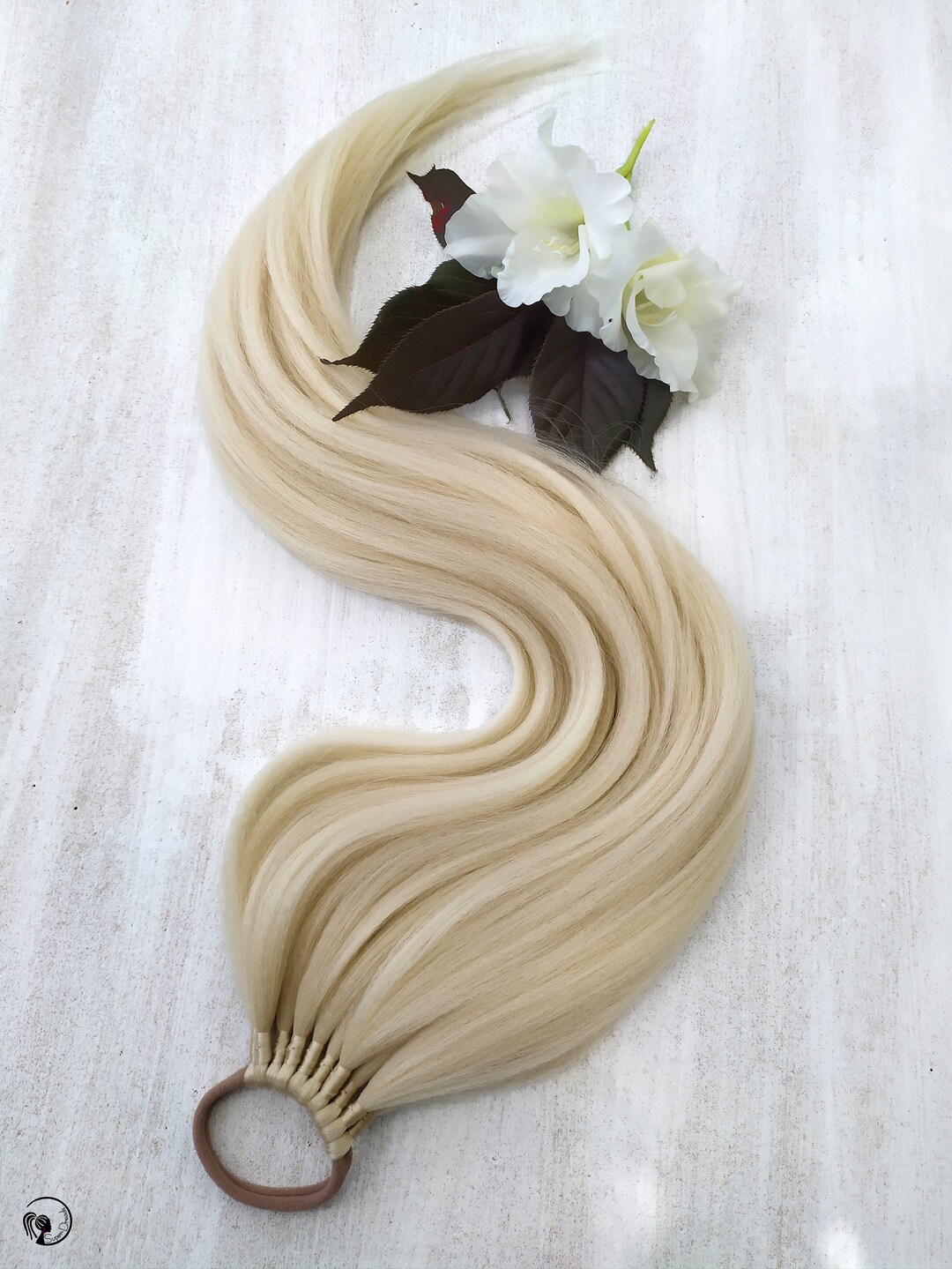 Blonde PONYTAIL Extension on Elasticband, Light Blonde Hair on Hairband ...