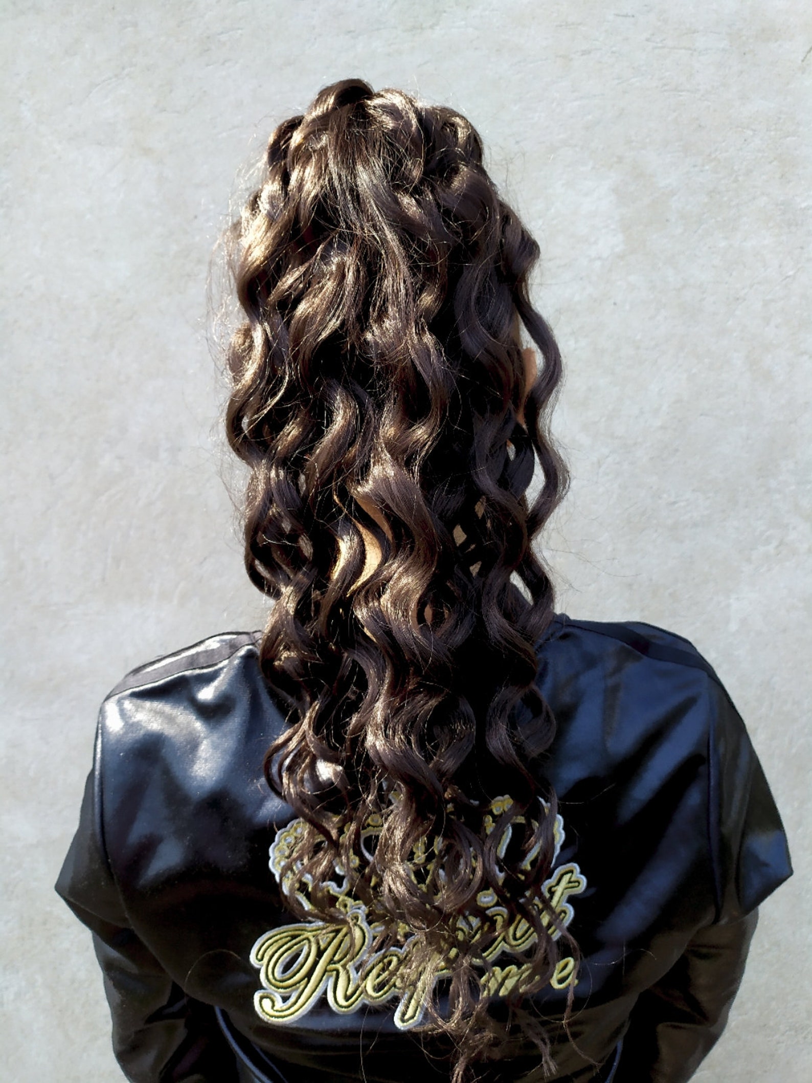 Brown Curly Ponytail Extensions Wavy Hair on Elastic Band | Etsy