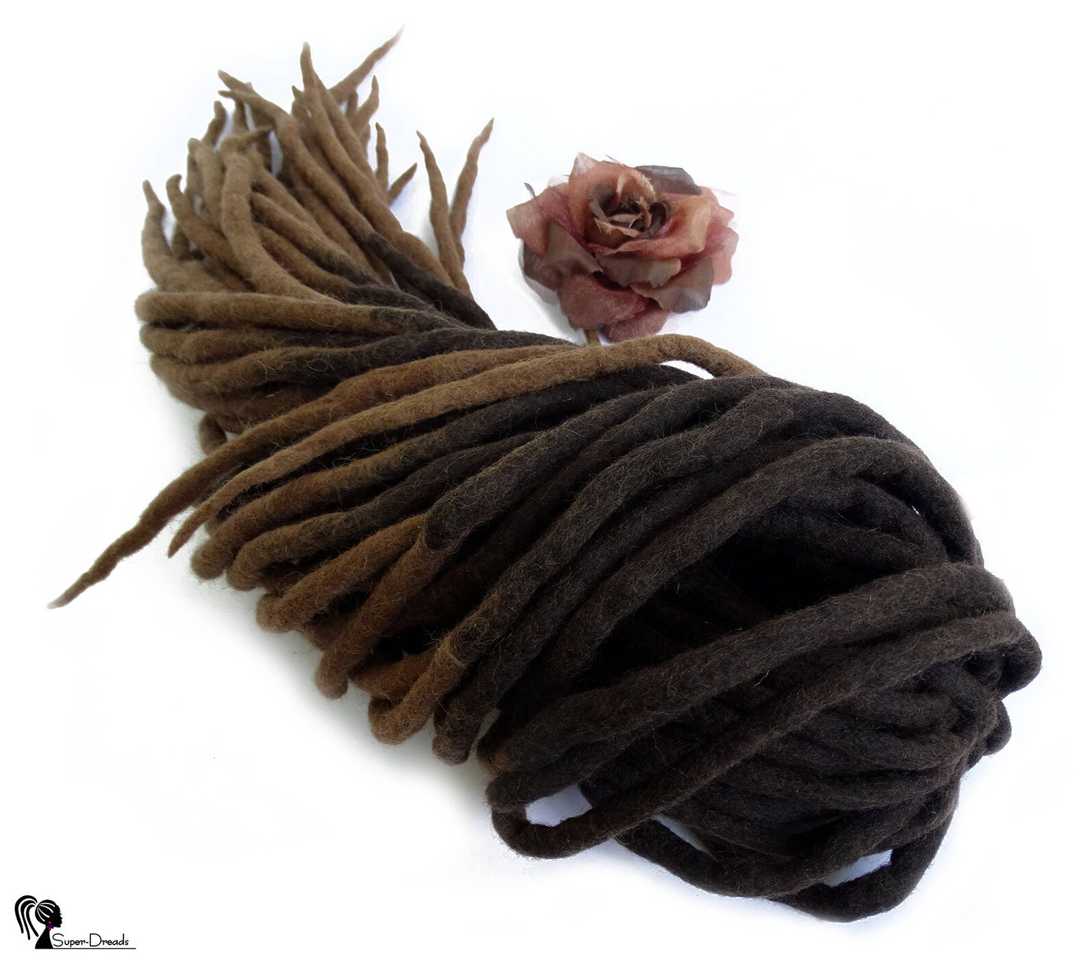 Brown Ombre Wool Dreadlocks Wool Dreads Extensions Dark - Etsy