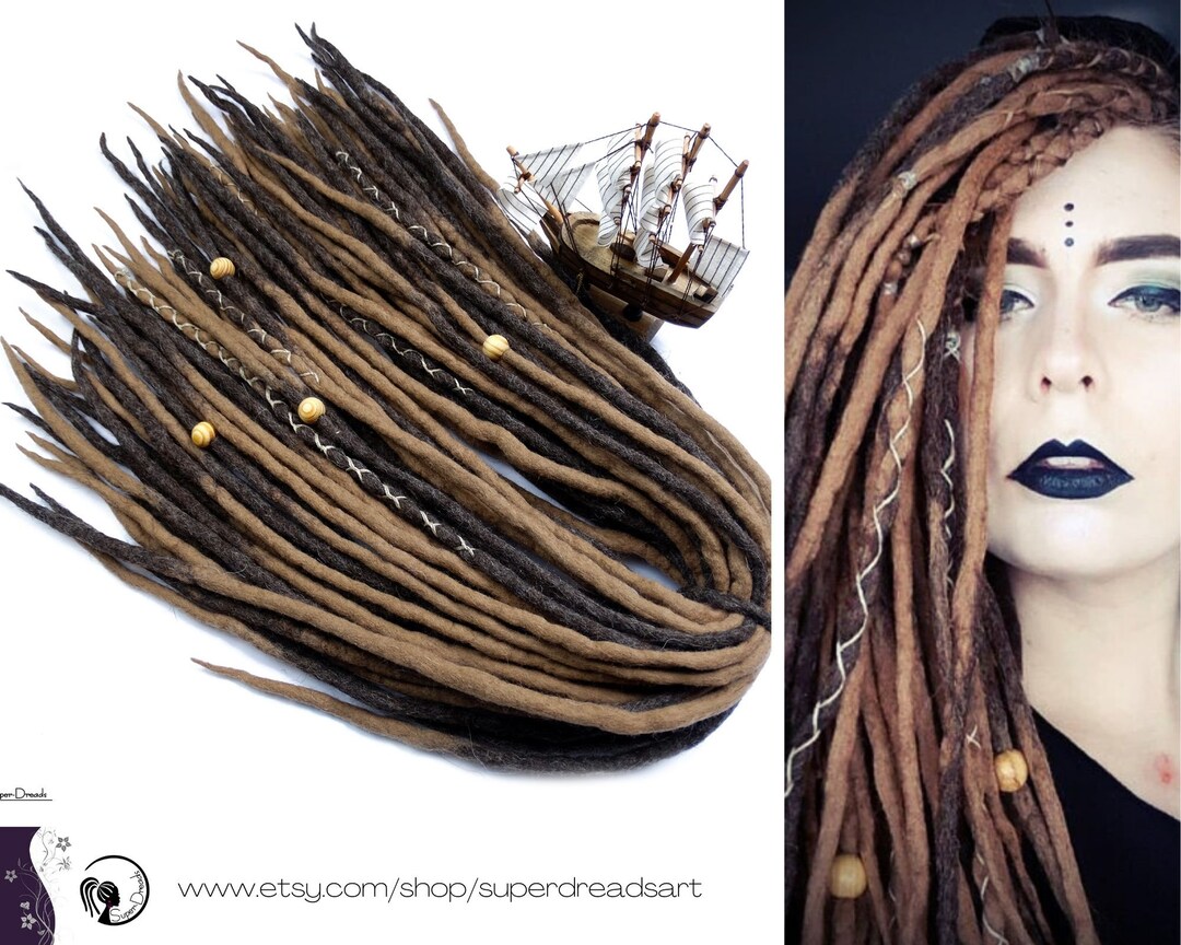 Full Set Wool Dreadlocks, Brown Ombre Dreads, Bronze Dreadlocks ...
