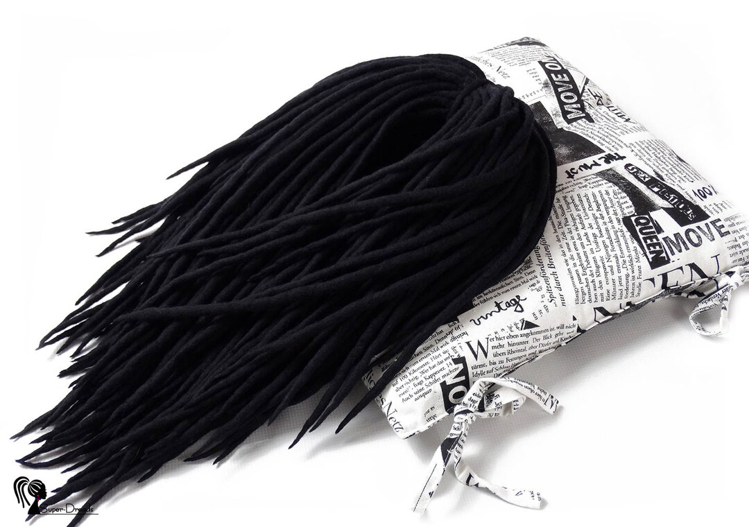 Deep Black Merino Wool Dreadlocks, Double Ended Dread Extensions - Etsy