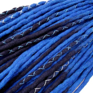 Full Set Wool Dreadlocks Navy Blue Dreads Extensions Dreads - Etsy