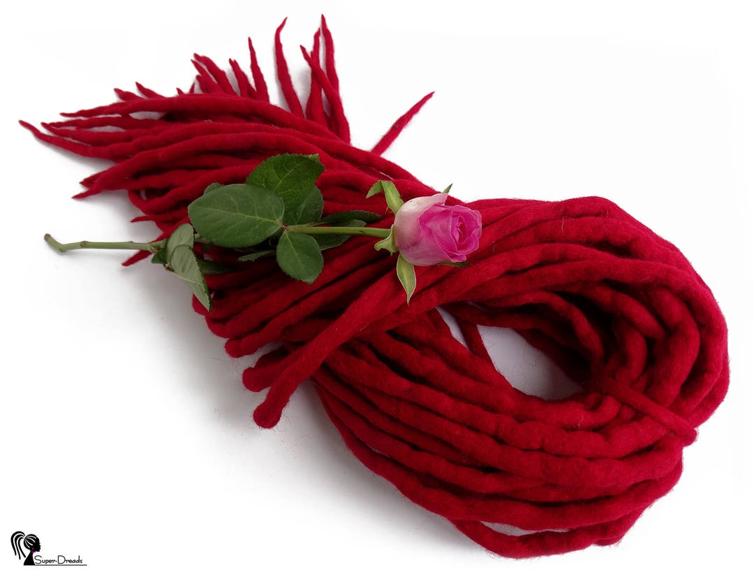 Deep Red Merino Wool Dreadlocks, Double Ended Dread Extensions - Etsy
