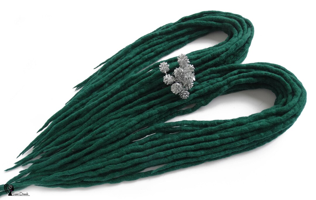 Dark Emerald Green Merino Wool Dreadlocks, Double Ended Dread ...
