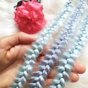 Mint Green Braids Extension on Hairband, Dreadlocks on Elastic Band ...