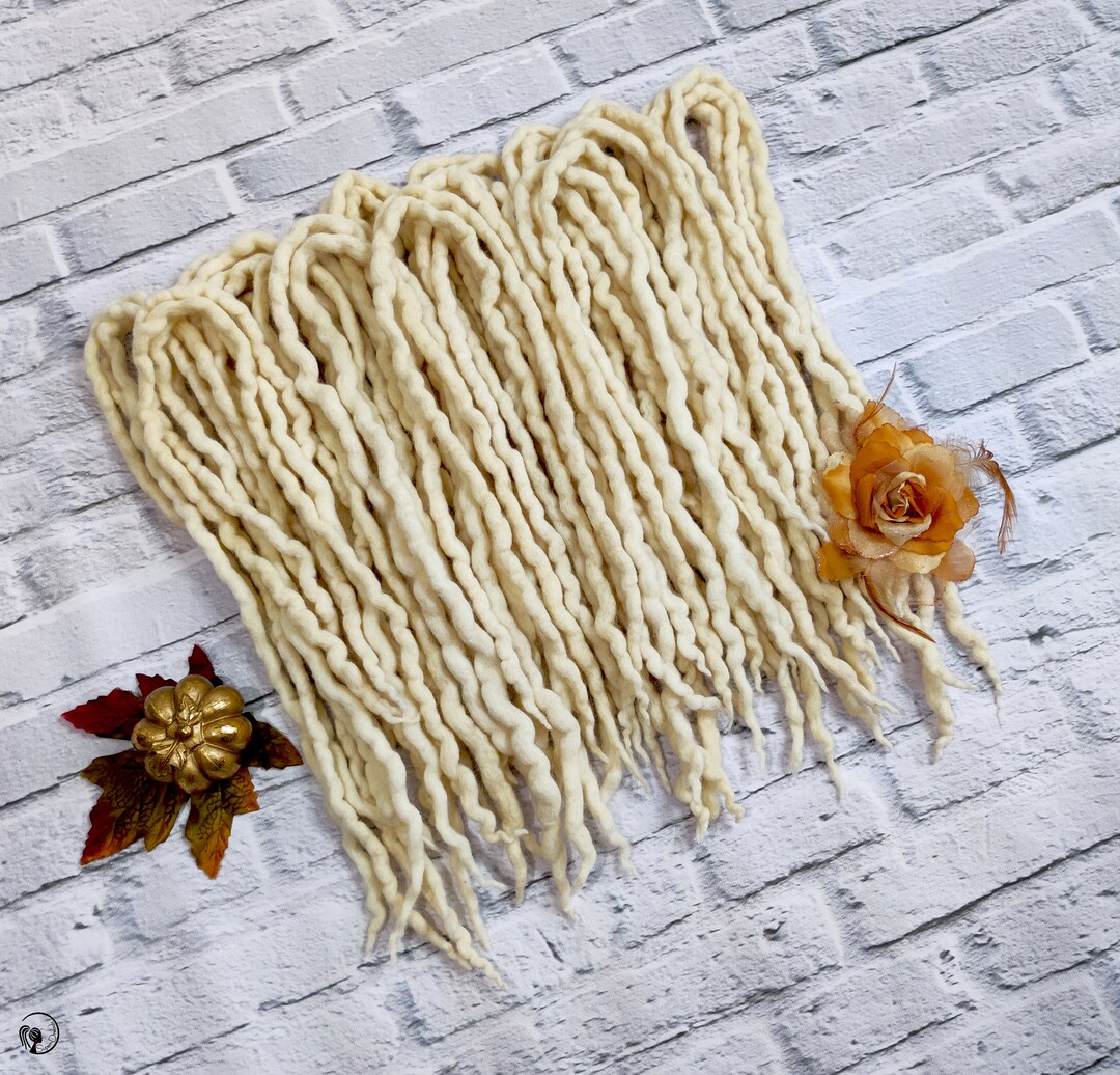 Curly WOOL DREADLOCKS Extensions, Light BLONDE Dread Extensions, Wavy ...