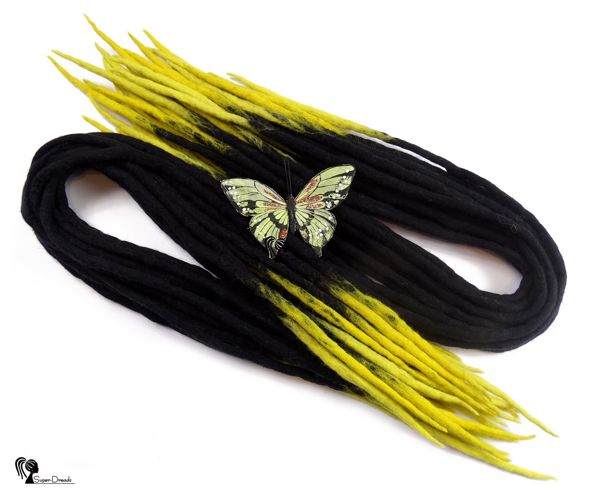 Full Set Black Wool Dreadlocks Yellow Ombre Dreads Dread - Etsy