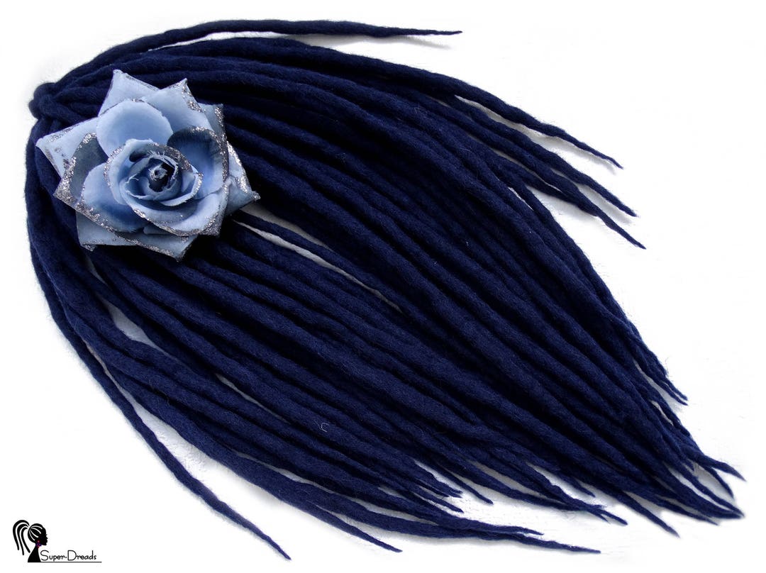 Dark Navy Blue Wool Dreadlocks, Navy Dreads Extensions, Dark Blue ...